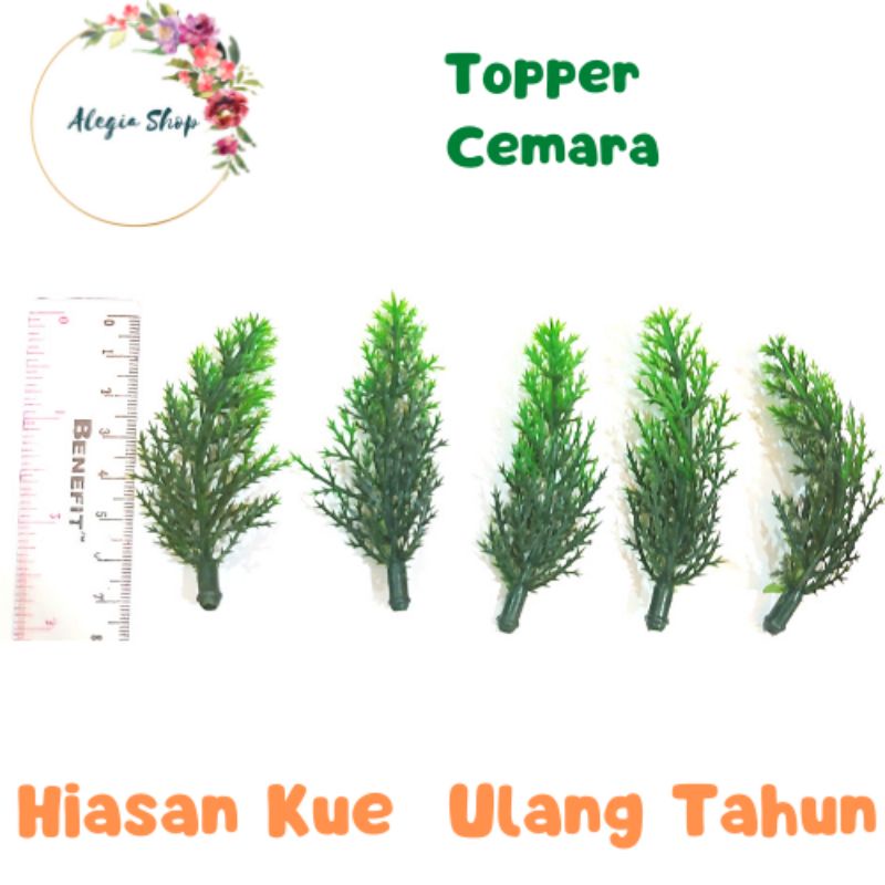 Jual Topper hiasan kue ulang tahun rumput pohon kelapa murah per 5 pcs ...