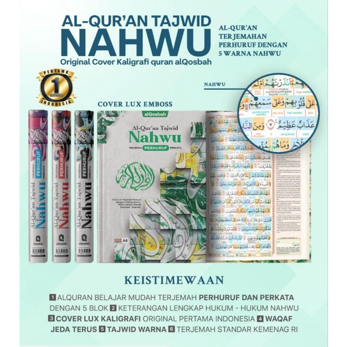 Jual Al Quran Tajwid Nahwu Terjemah Perkata Perhuruf A5 | Shopee Indonesia
