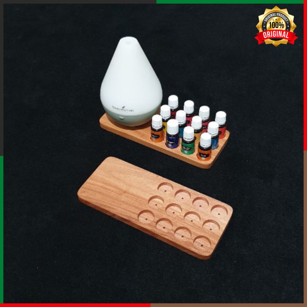 Jual Rak tempat botol oil kayu Mahoni utuh / Rak essential oil air ...