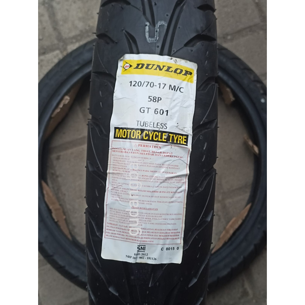 Jual Dunlop Tire ARROWMAX GT601 120 70 17 Tubeless Ban Luar Motor ninja ...