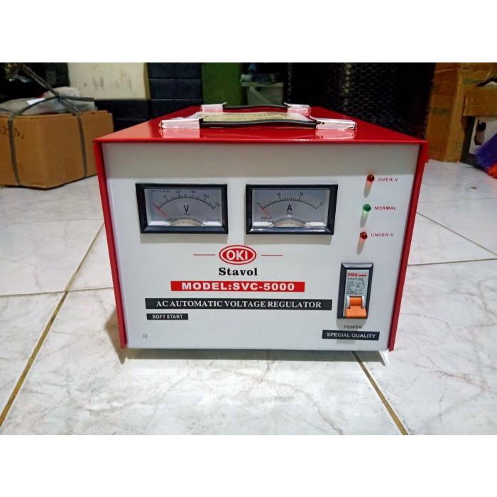 Jual Hemat Stabilizer Listrik 5000 Watt Oki Avr-5000 Automatic Voltage ...