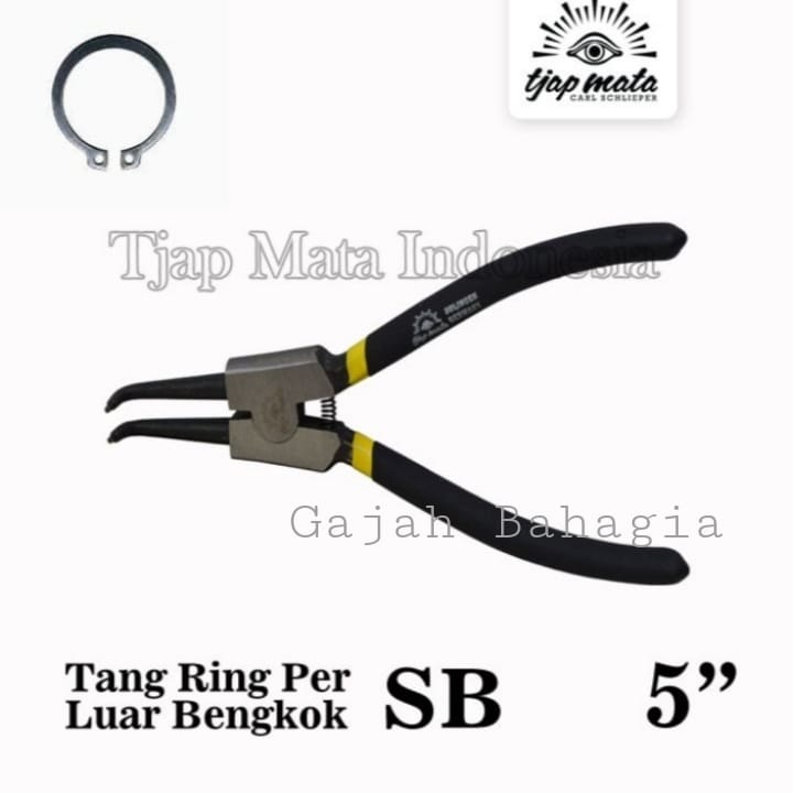 Jual Tang snap ring bengkok buka 5 inch Circlip ring per luar Tjap Mata ...