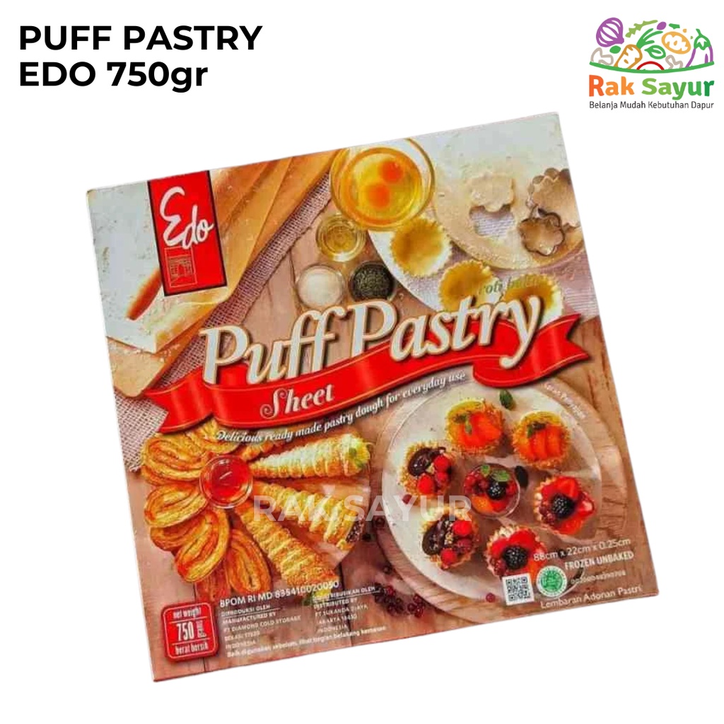 Jual Puff Pastry Edo 750gr Cromboloni Adonan Croissant Plan Dough ...
