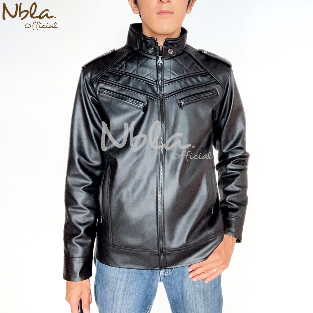 Jual Jaket Kulit Motor Pria Hitam Jaket Semi Pria jaket Motor Pria Anti ...