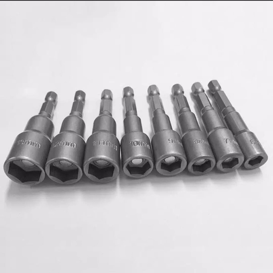 Jual Set 8 Pcs Mata Bor Hex Shank Nut Magnetic Adapter Kunci Shock 6 ...