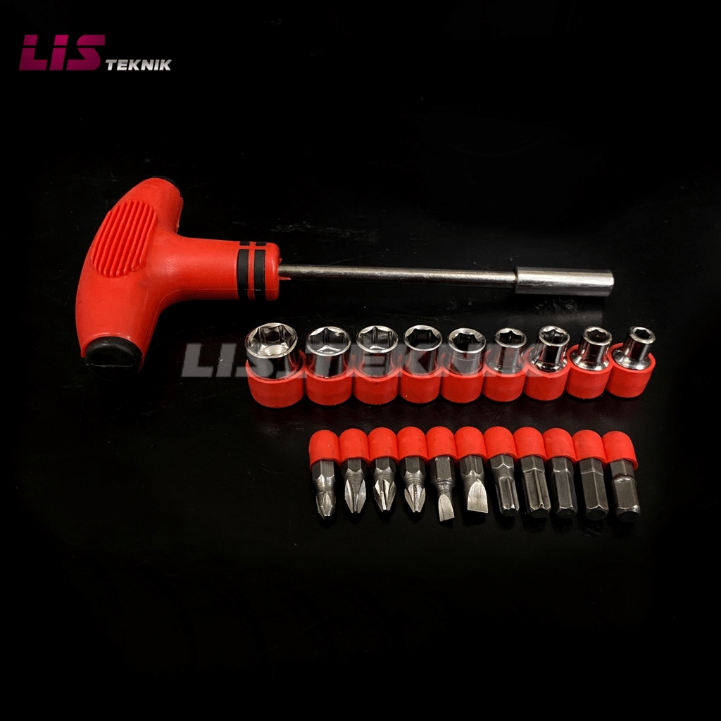 Jual Belter Obeng Socket Kunci T set 24 Pcs Socket dan Bit Obeng T ...