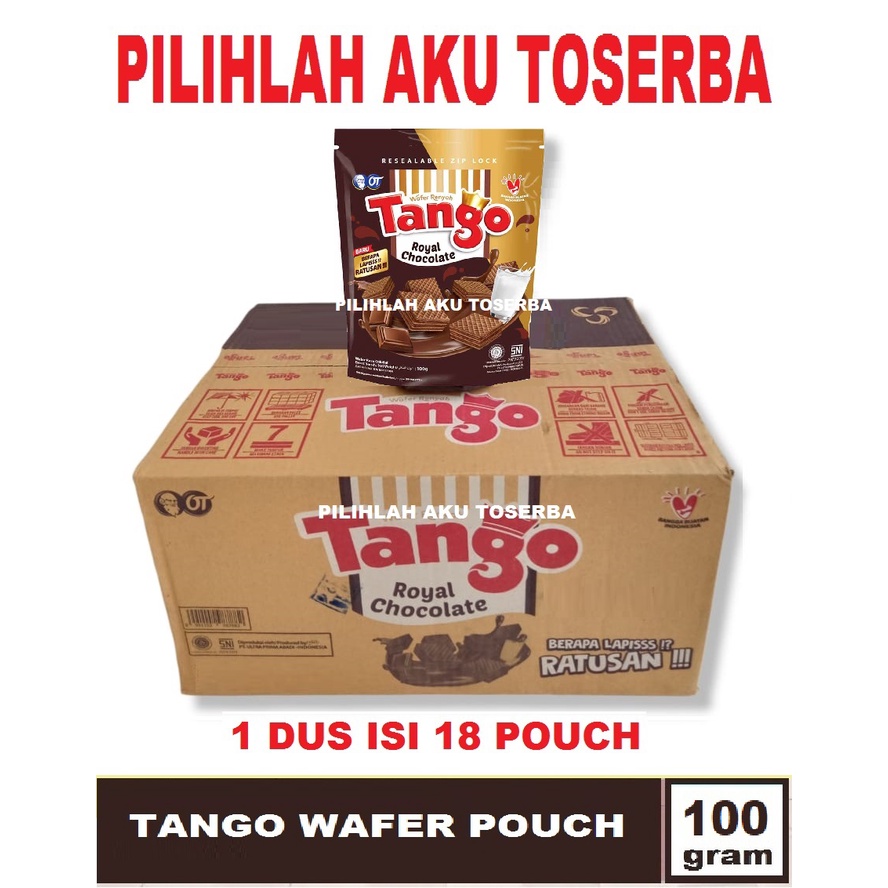 Jual WAFER TANGO POUCH CHOCOLATE 100 gr - (HARGA 1 DUS ISI 18 POUCH ...
