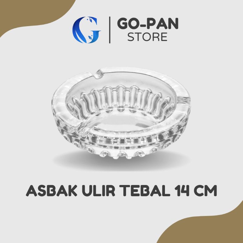 Jual Asbak Rokok Kaca Kristal Besar Unik Murah Motif Bulat Ulir 14 cm ...