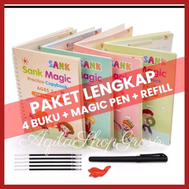 Jual SANK MAGIC BOOK PRACTICE BOOK 1 set isi 4 BUKU + PULPEN / BUKU ...