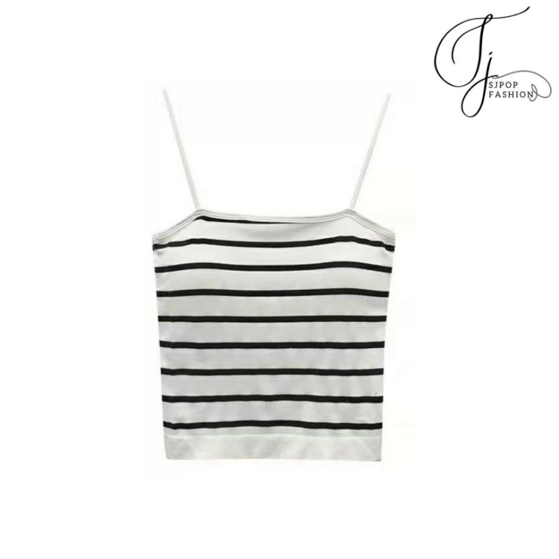 Jual SJPOP Tanktop Bra With Cup Bh Singlet Motif Garis Wanita Atasan Wanita BR922 | Shopee Indonesia