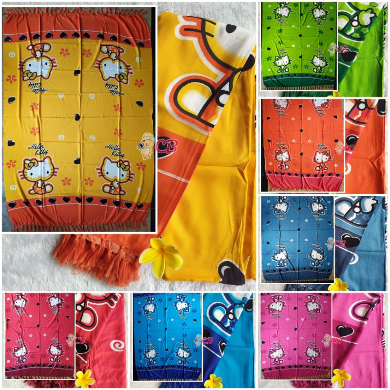 Jual KAIN PANTAI HELLO KITTY TEBAL RAYON BALI/SARUNG PANTAI HELLO KITTY ...