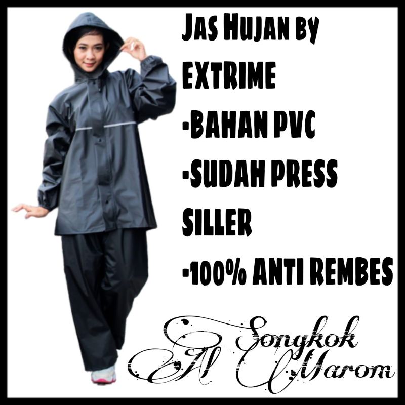 Jual Jas Hujan Rain Coat Motor Setelan Pria Wanita Merk Extrime Kualitas Super Kuat Anti Rembes ...