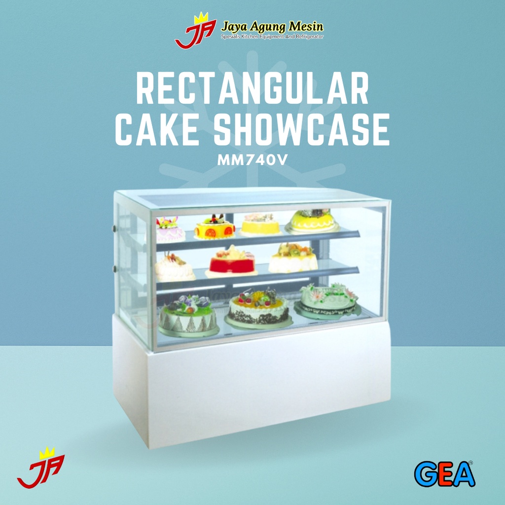 Jual RECTANGULAR CAKE SHOWCASE GEE WHITE MM740V | Shopee Indonesia