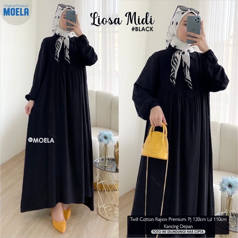 Jual LIOSA MIDI DRESS MOELA HIJAB | BERLABEL & ORIGINAL | Shopee Indonesia