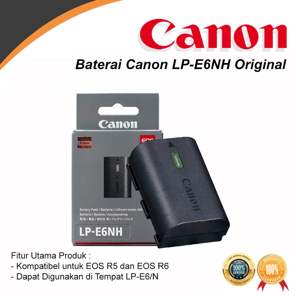 Jual Baterai Canon LP-E6NH Original for 7D, 5D, 60D, 70, 80D, 6D ...