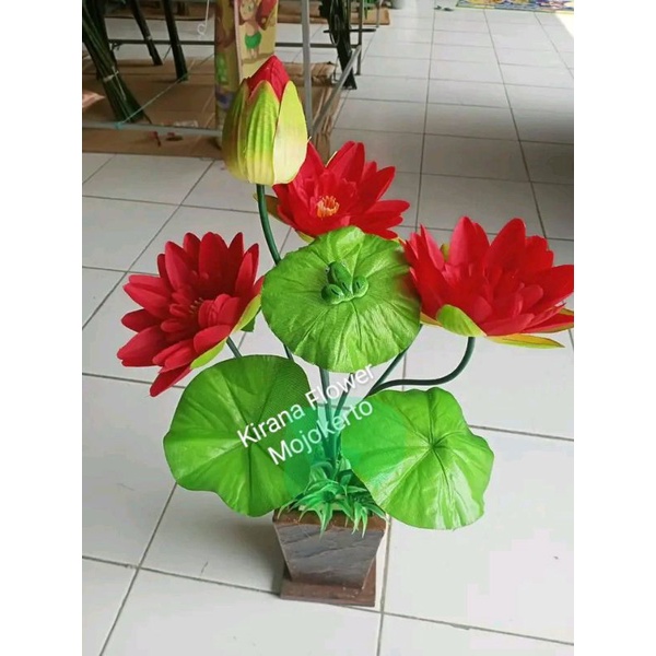 Jual Bunga Teratai Kodok+pot mewah/45cm | Shopee Indonesia