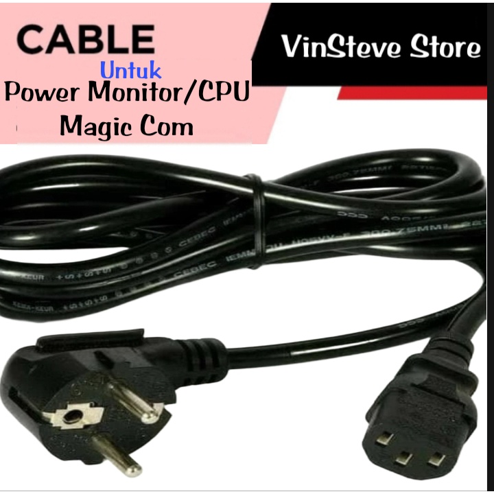 Jual Kabel Power CPU/PC Hitam High Quality 1,5 Meter | Shopee Indonesia