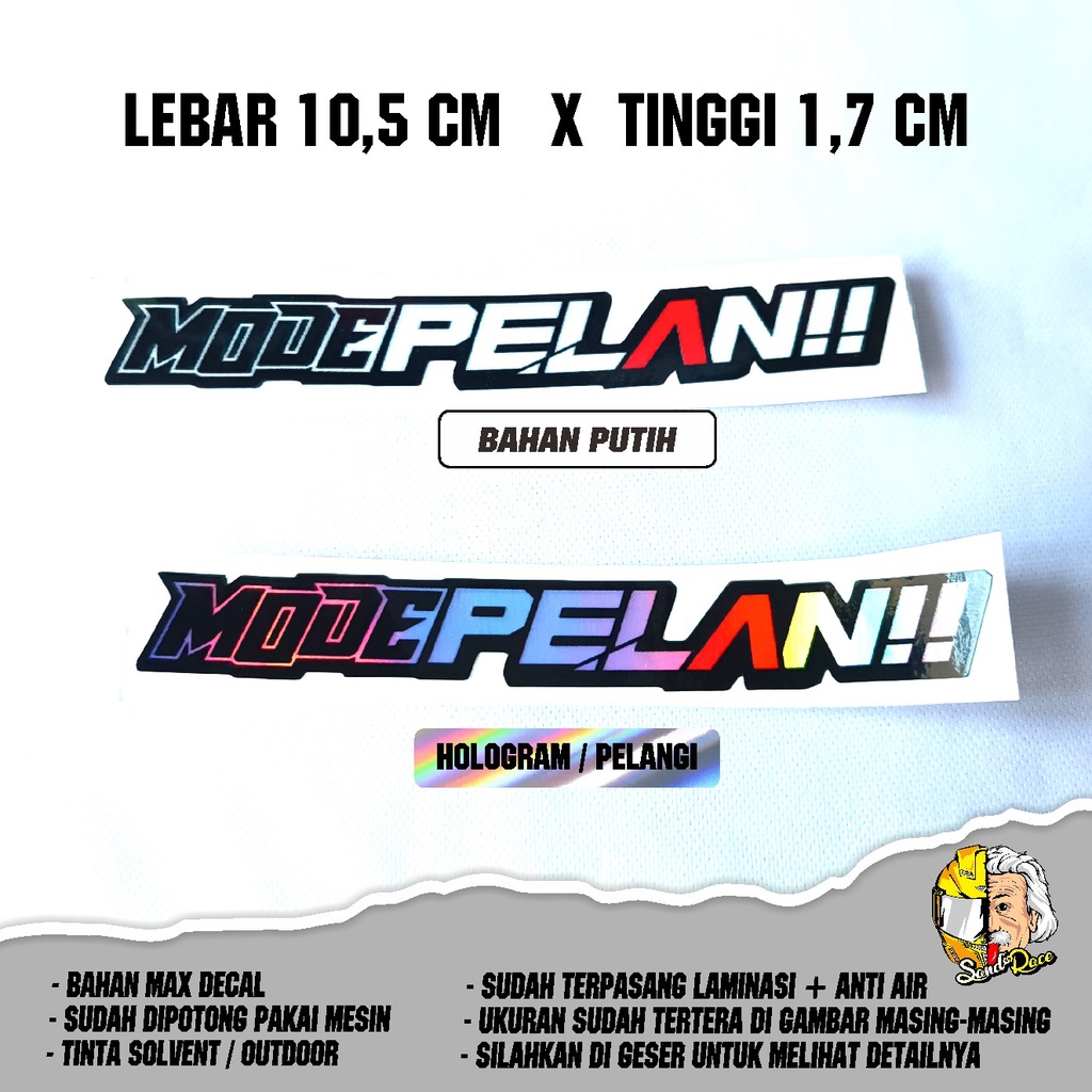 Jual stiker motor mode pelan / stiker hedon pelan / stiker mobil ...