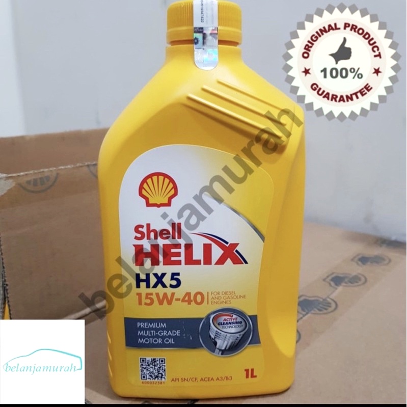 Jual Oli Shell Helix HX5 SAE 15w-40 1Liter 100% ASLI | Shopee Indonesia