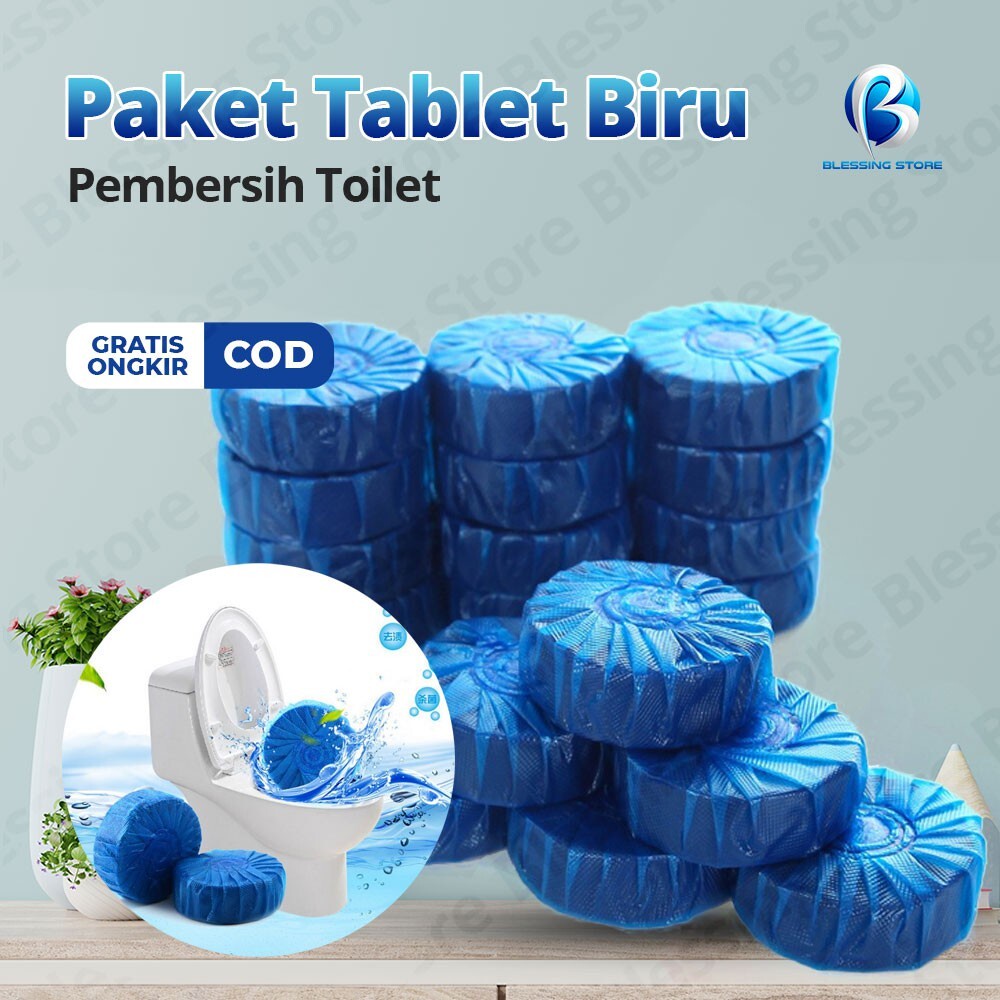 Jual [ PROMO ] Tablet Biru Pembersih Toilet Penyegar Kloset 50g - Blue ...
