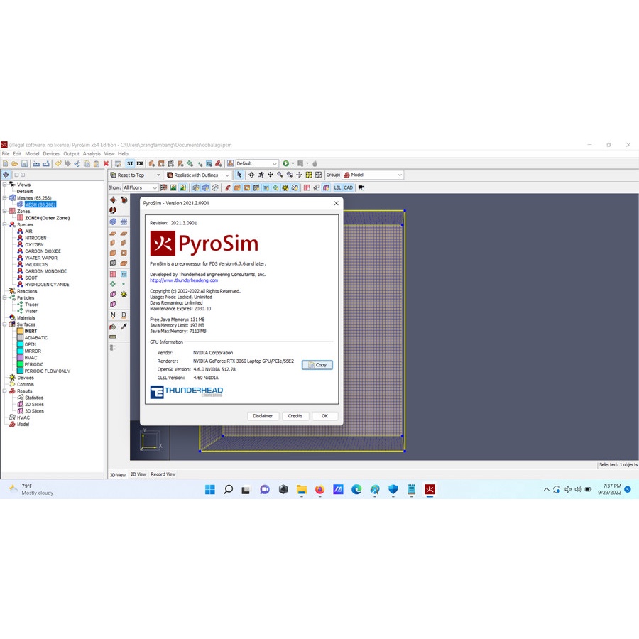 Jual Thunderhead PyroSim 2021.3 Update 2022 Sudah Dicoba Work It Bro ...