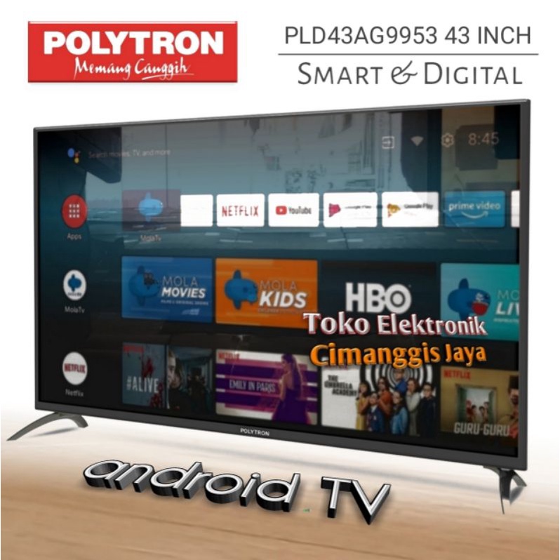 Jual google android smart tv led Polytron 43 inch digital smart tv | Shopee Indonesia