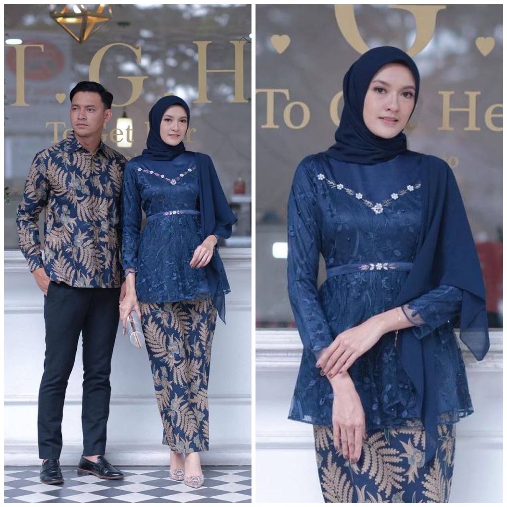 Jual Kebaya Couple Modern Kebaya Wisuda Lamaran Baju Tunangan Batik ...