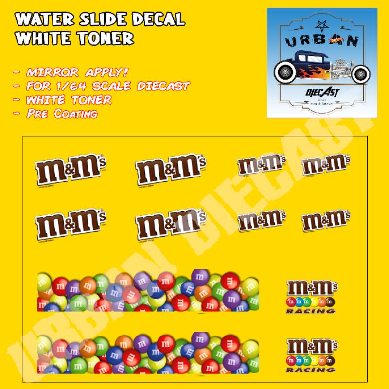 Jual Hot wheels decal white toner MnM | Shopee Indonesia