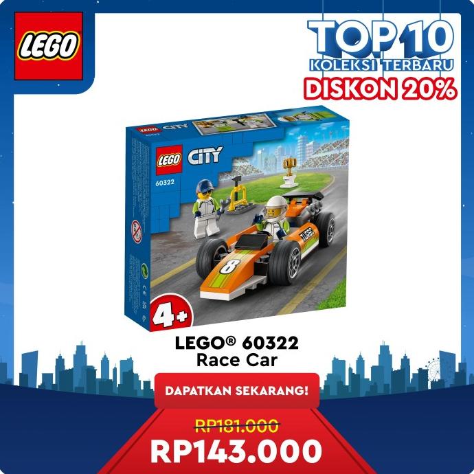 Jual LEGO City Great Vehicles 60322 Race Car Toy Playset (46 Pieces ...