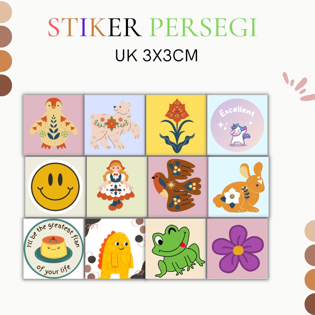 Jual STIKER PERSEGI/STIKER KOTAK/STICKER /STIKER SCARPBOOK/STIKER ...