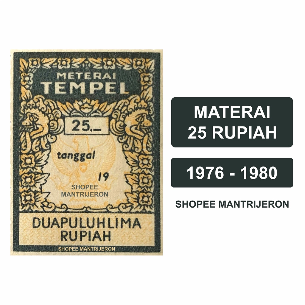 Jual Materai 25 Tahun 1976-1980 Meterai Tempel Dua Puluh Lima Rupiah ...