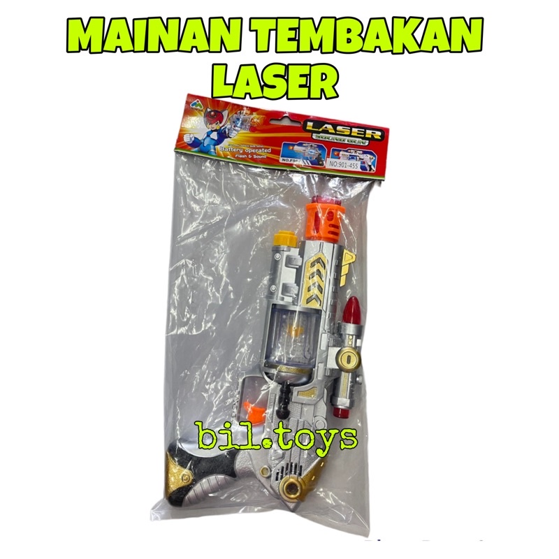 Jual MAINAN ANAK TEMBAKAN BATERAI LASER LAMPU MAINAN PISTOL ANAK BUNYI ...