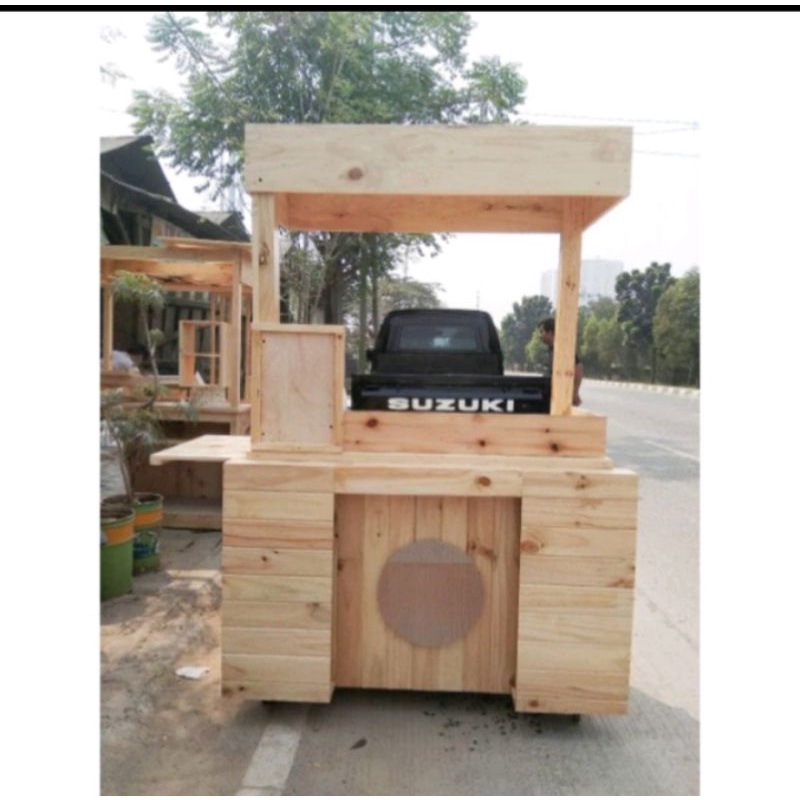 Jual Booth kayu jati Belanda murah gerobak jualan gerobak minimalis ...