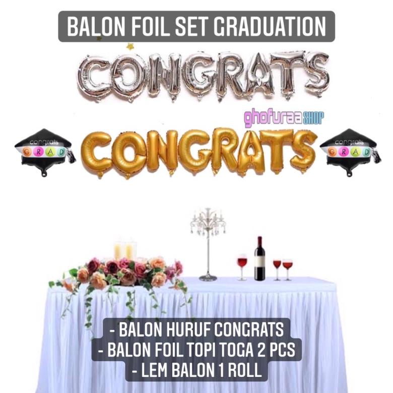 Jual Paket Dekorasi Wisuda happy graduation congrats congratulation ...