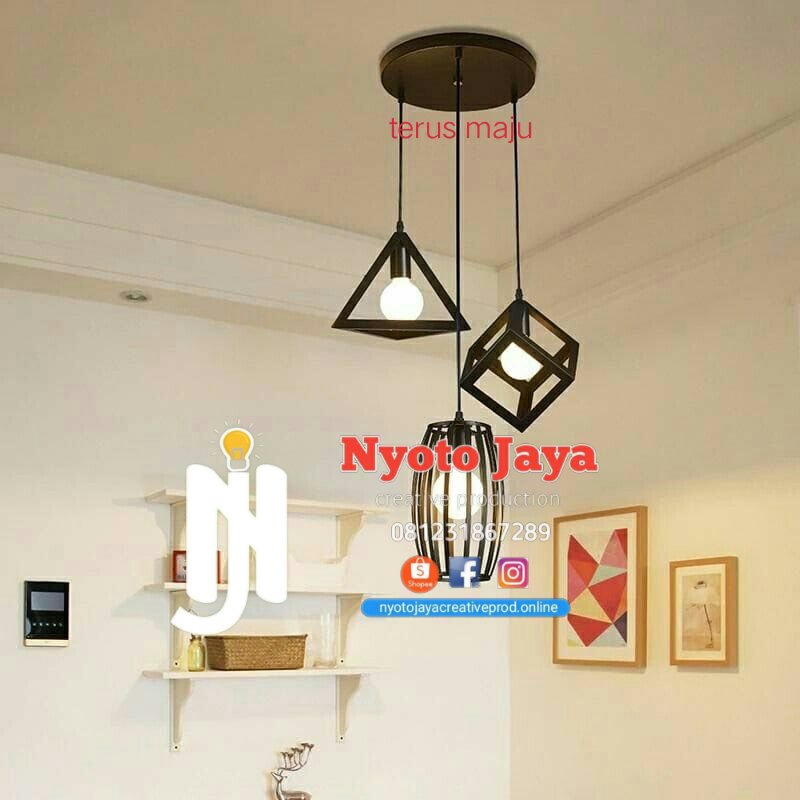 Jual LAMPU HIAS GANTUNG minimalis ruang tamu plafon cafe ruang makan | Shopee Indonesia
