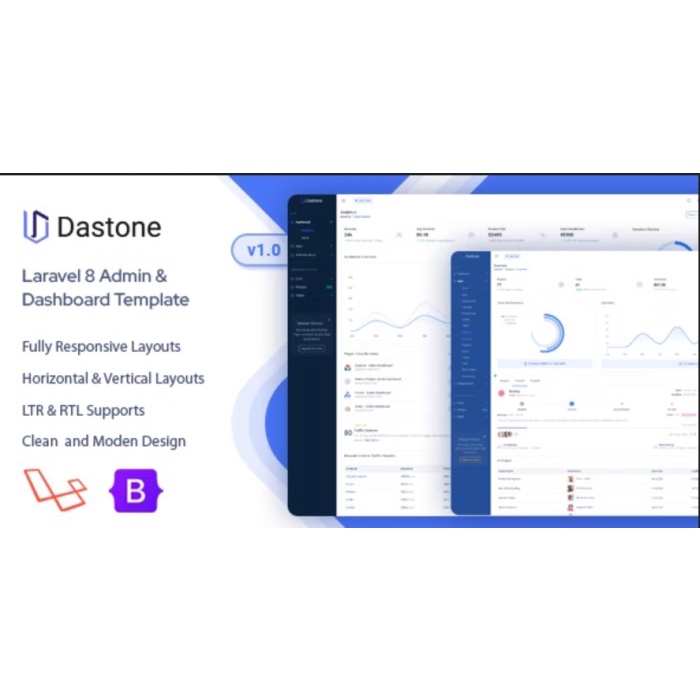Jual Bootstrap 5 - Dastone v1.0 | Laravel 8 Admin & Dashboard Template ...