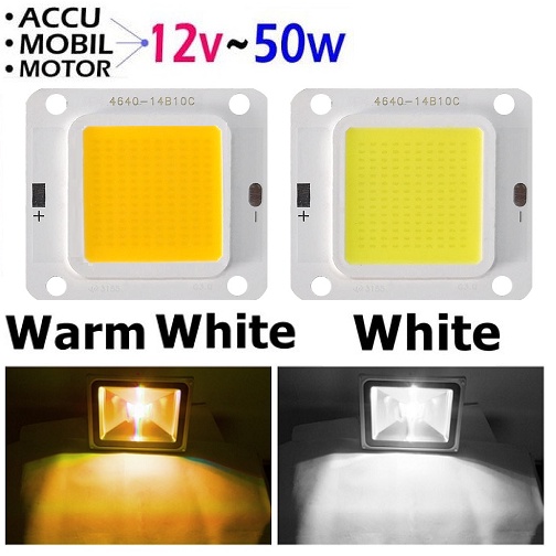 Jual COB LED 50W DC 12V High Power LED 50Watt Lampu Sorot Motor Mobil ...