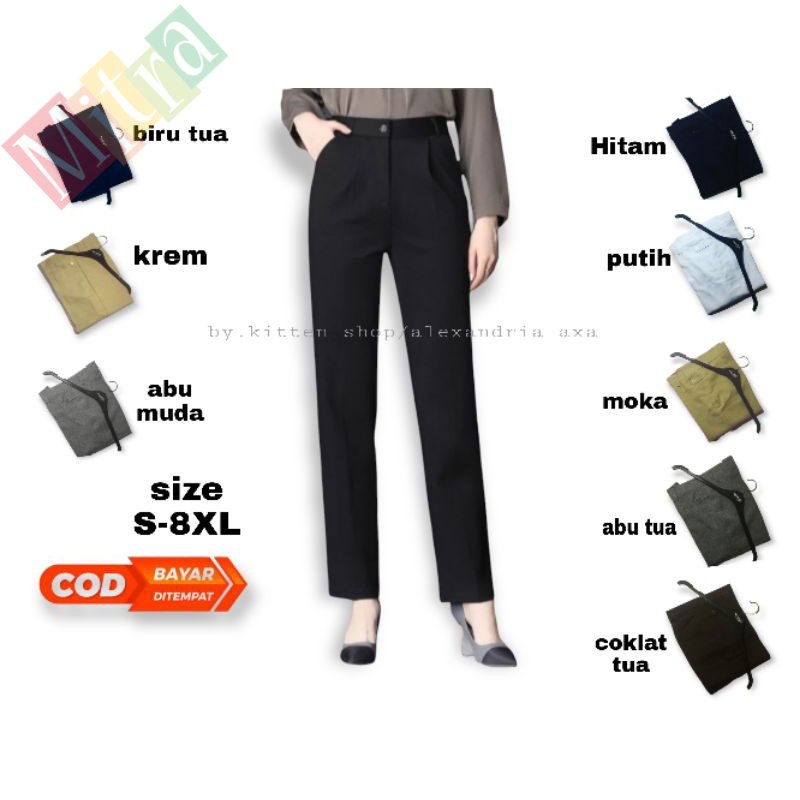 Jual Celana Kerja Wanita Kantor Formal Bahan Dasar Kain Ukuran S-5XL ...