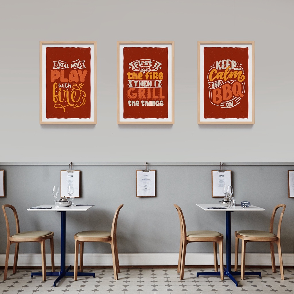 Jual Poster Untuk Dekorasi Resto BBQ Grill Steak House - Wall Decor ...