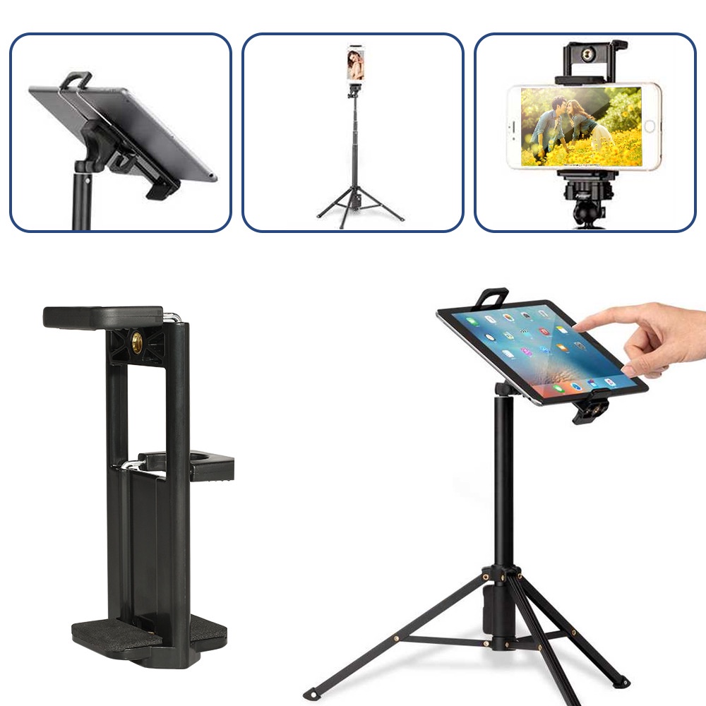 Jual HOLDER IPAD / TABLET / TAB UNIVERSAL 2 IN 1 MOUNT SCREW BISA DIPASANG KE TONGSIS / TRIPOD ...
