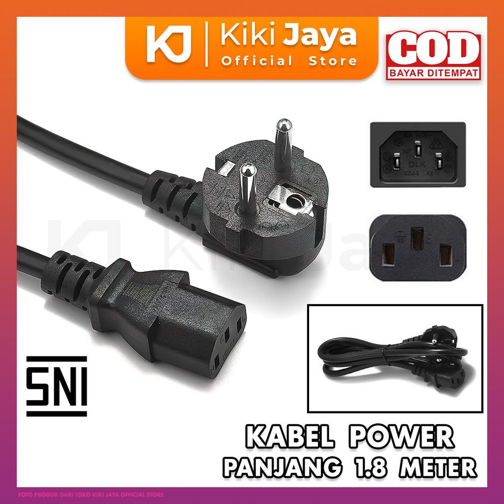 Jual [KIKI] Kabel Power CPU Komputer PC Adapter Laptop LCD Printer ...