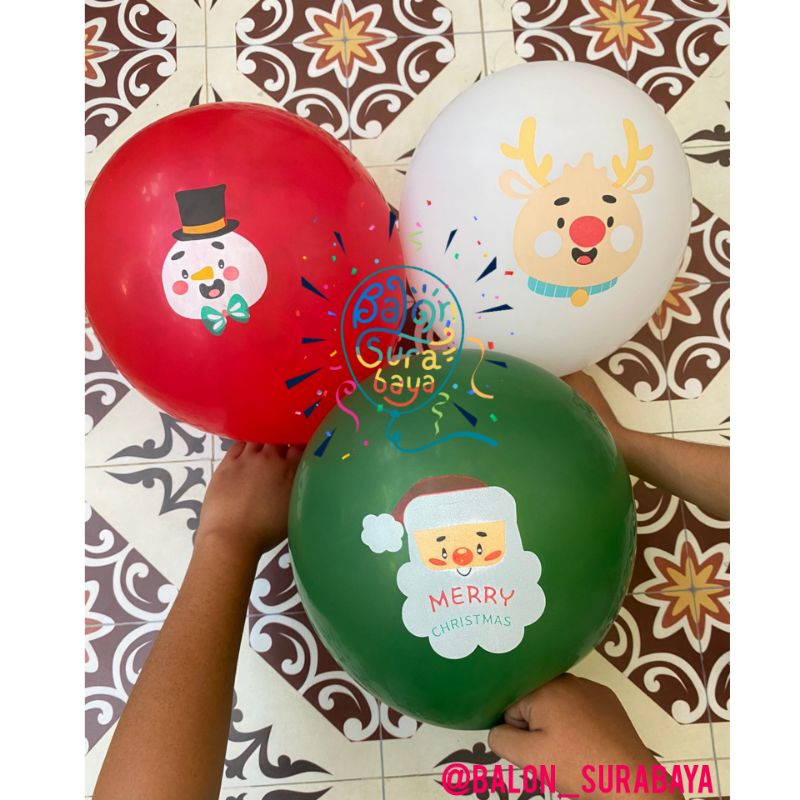 Jual Balon Latex Natal merah putih ijo (ECERAN ) | Shopee Indonesia