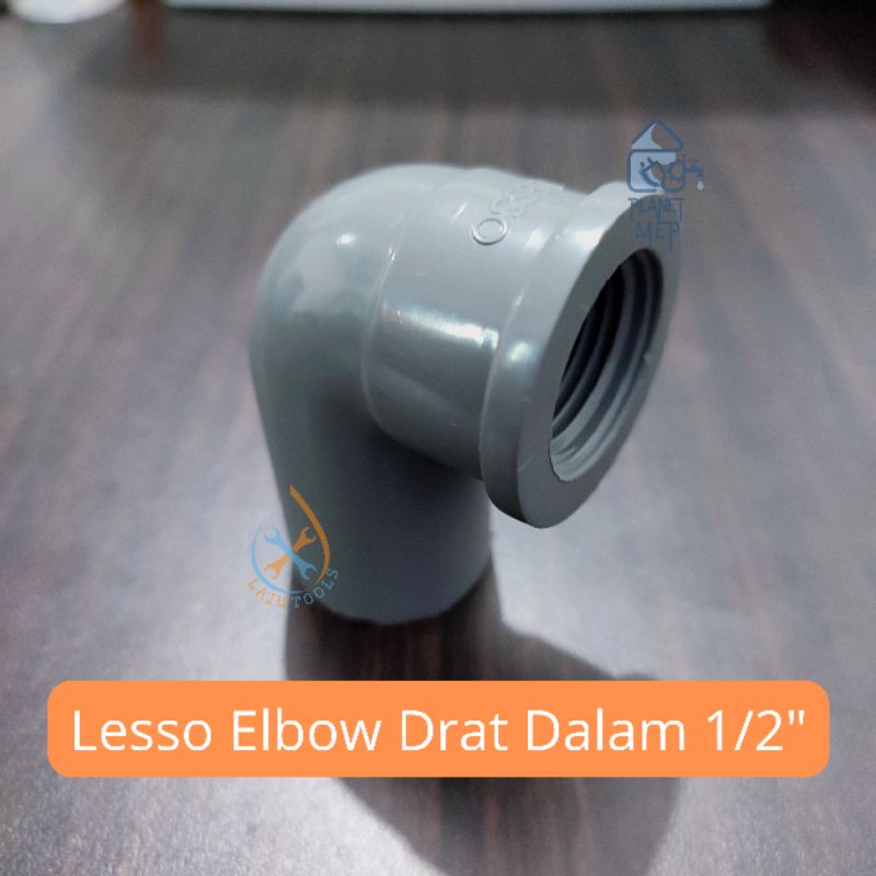 Jual LESSO Faucet Elbow AW 1/2" PVC / Knie Drat Dalam / KDD | Shopee Indonesia