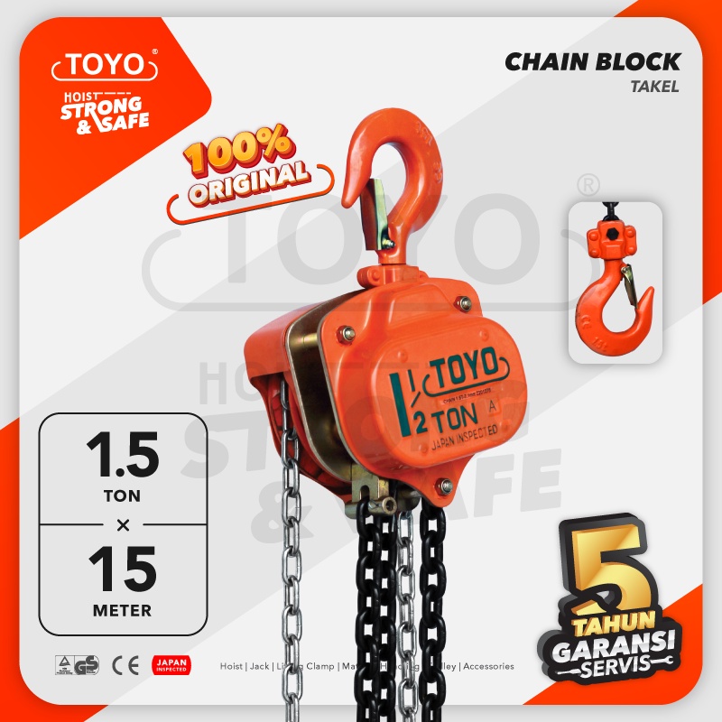 Jual TOYO Chain Block / Takel 1.5 Ton x 15 Meter | Shopee Indonesia