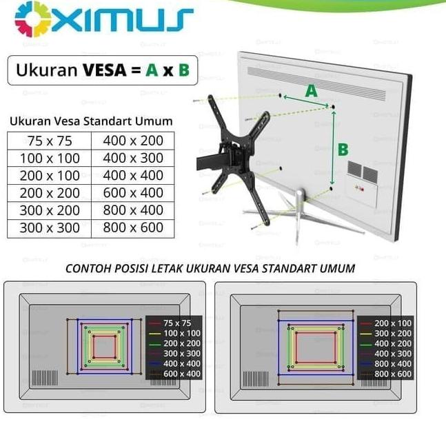 Jual BRACKET TV LED MONITOR 10"-27" OXIMUS LYNX 1123 WALL MOUNT TILT ...