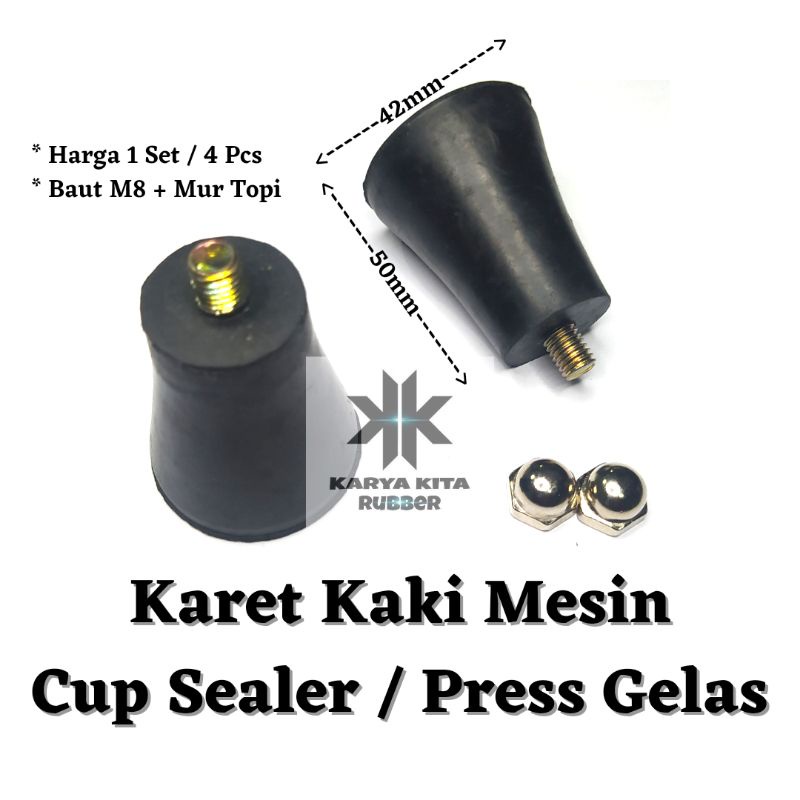 Jual 1 Set / 4 Pcs Karet Kaki Mesin Cup Sealer / Dudukan Press Gelas ...