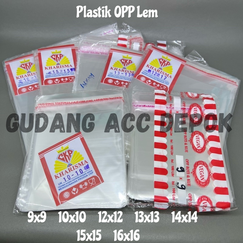 Jual PLASTIK OPP LEM BENING 9x9 10x10 12x12 13x13 14x14 15x15 16x16 isi 100 lembar / PLASTIK ...