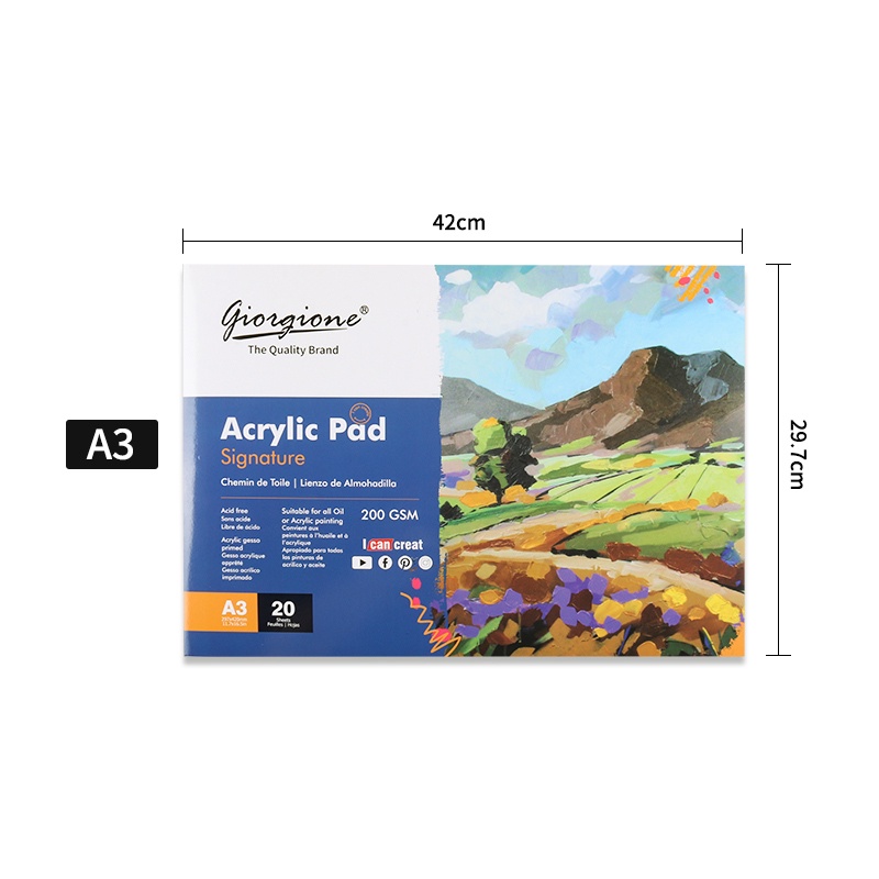 Jual Giorgione Acrylic Oil Paint Paper Book Lukisan Minyak Akrilik A3 ...