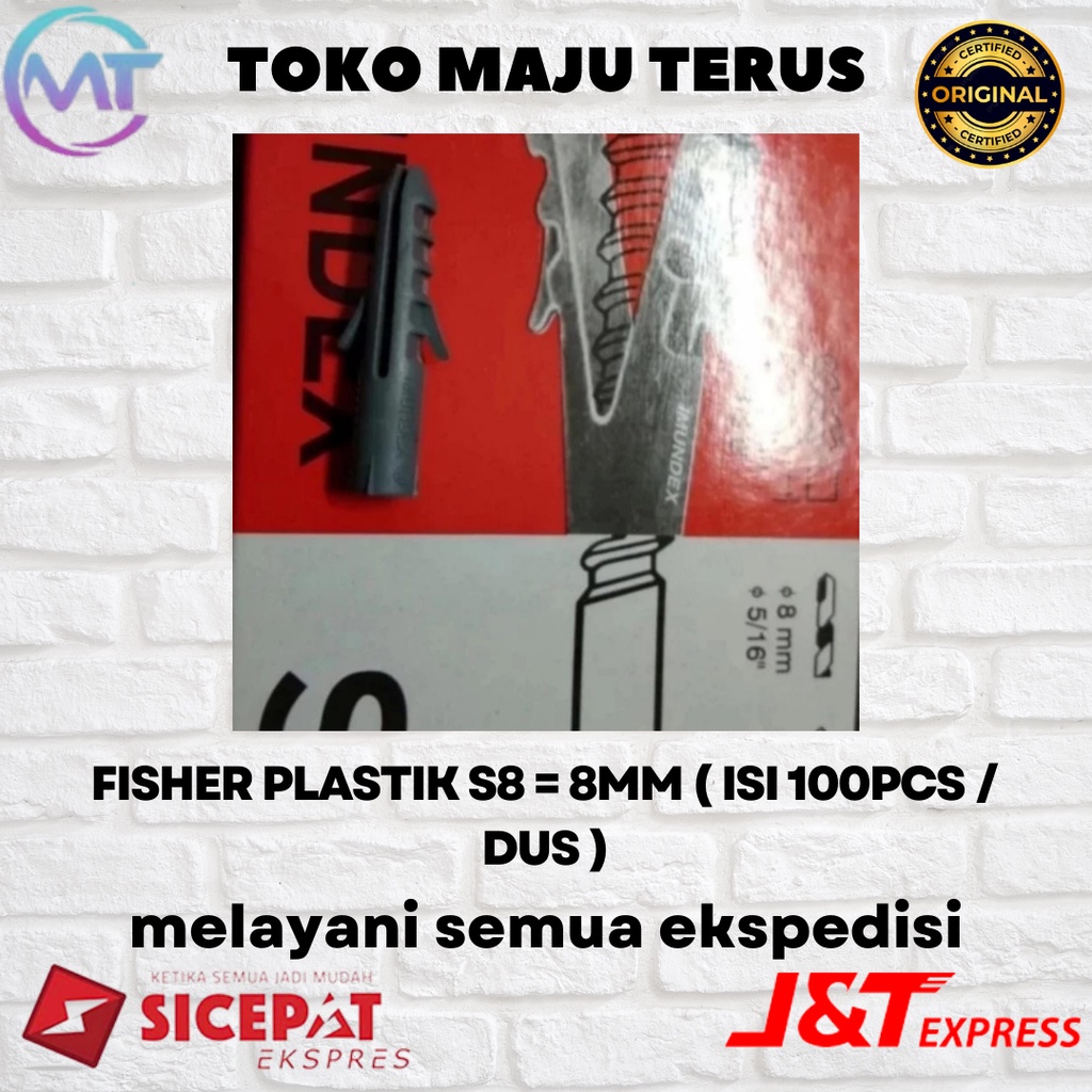 Jual fisher plastik S8 = 8mm ( isi 100pcs / dus ) | Shopee Indonesia