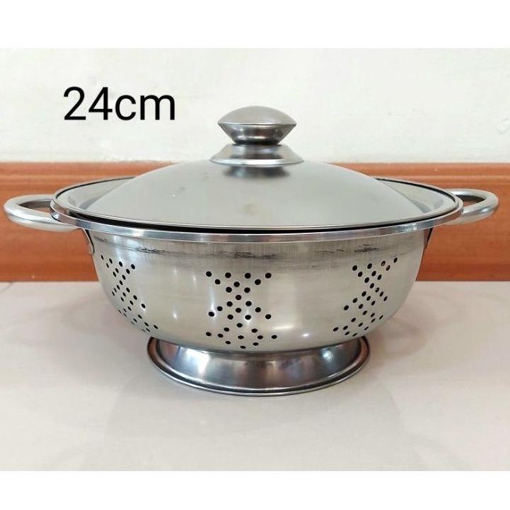 Jual TEMPAT NASI + TUTUP STAINLESS STELL 22 CM / 24 CM / CETING NASI ...